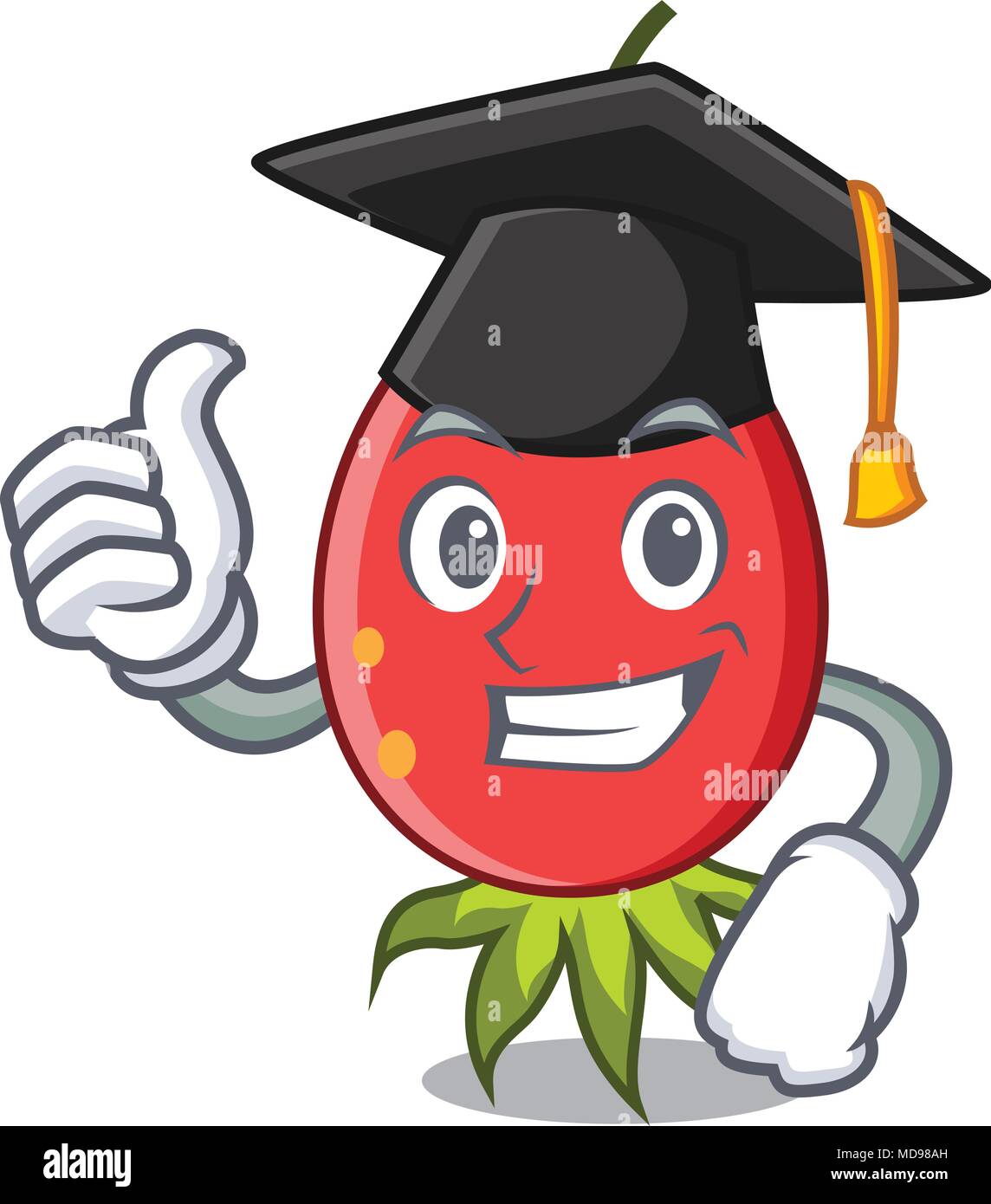 Graduation rosehip character cartoon style vector illustration Stock ...