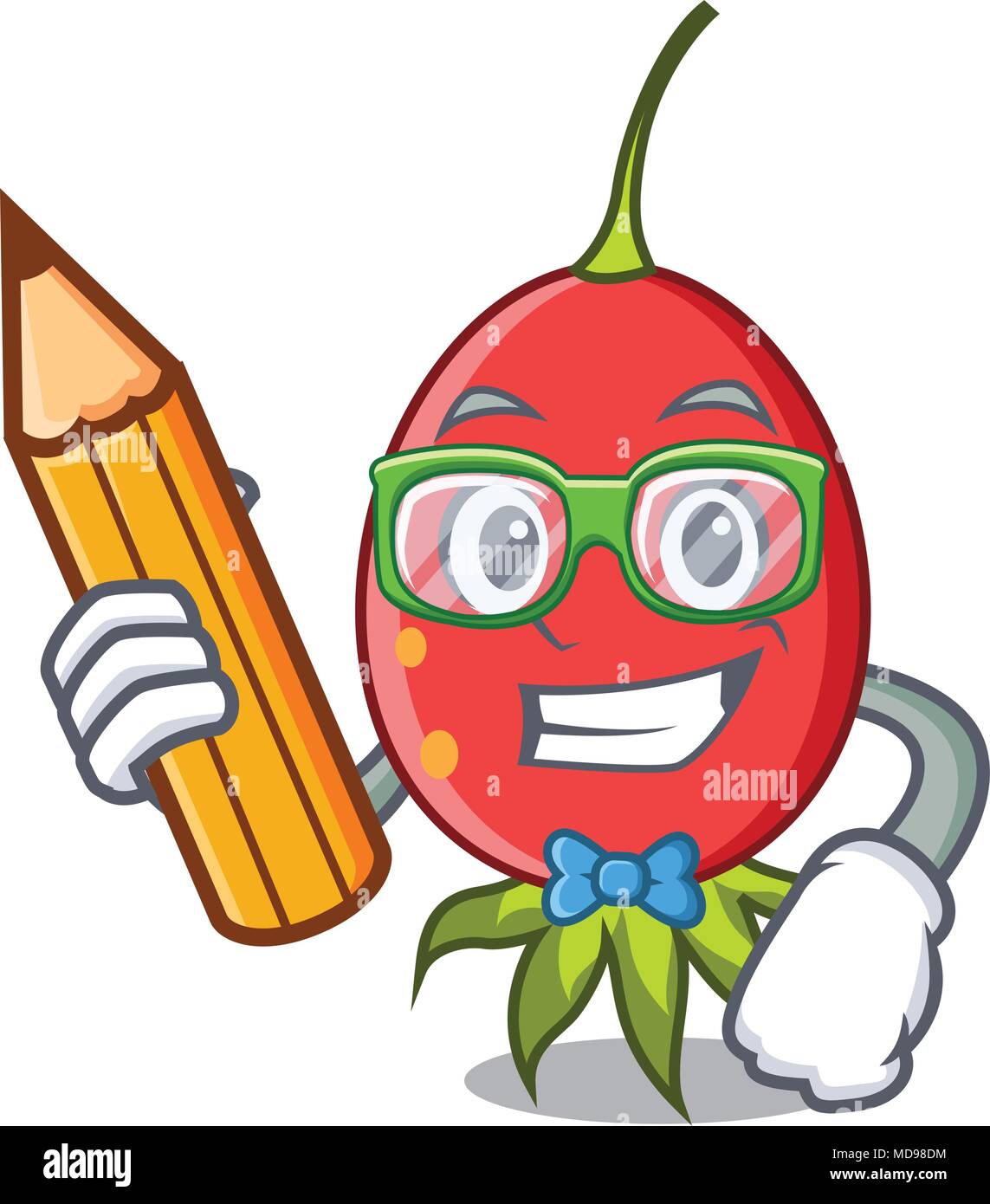 Student rosehip character cartoon style vector illustration Stock ...