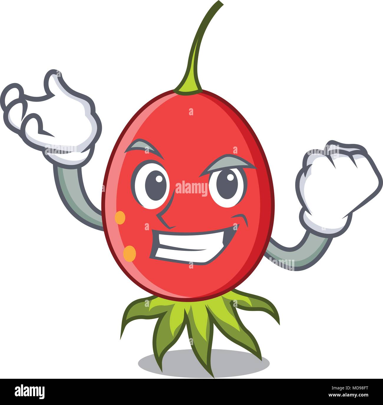 Successful rosehip character cartoon style vector illustration Stock ...