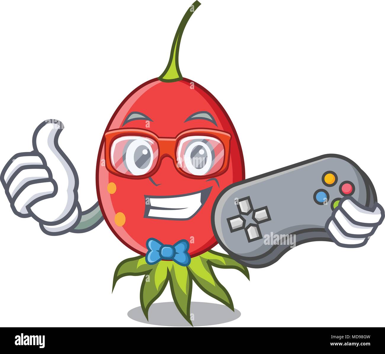 Gamer rosehip mascot cartoon style vector illustration Stock Vector ...