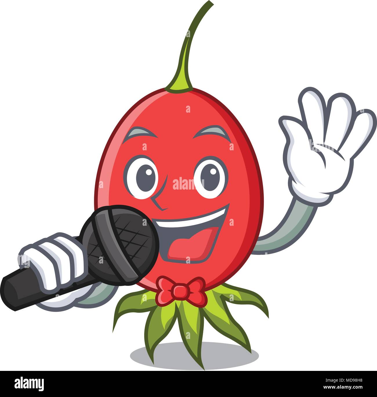 Singing rosehip mascot cartoon style vector illustration Stock Vector ...