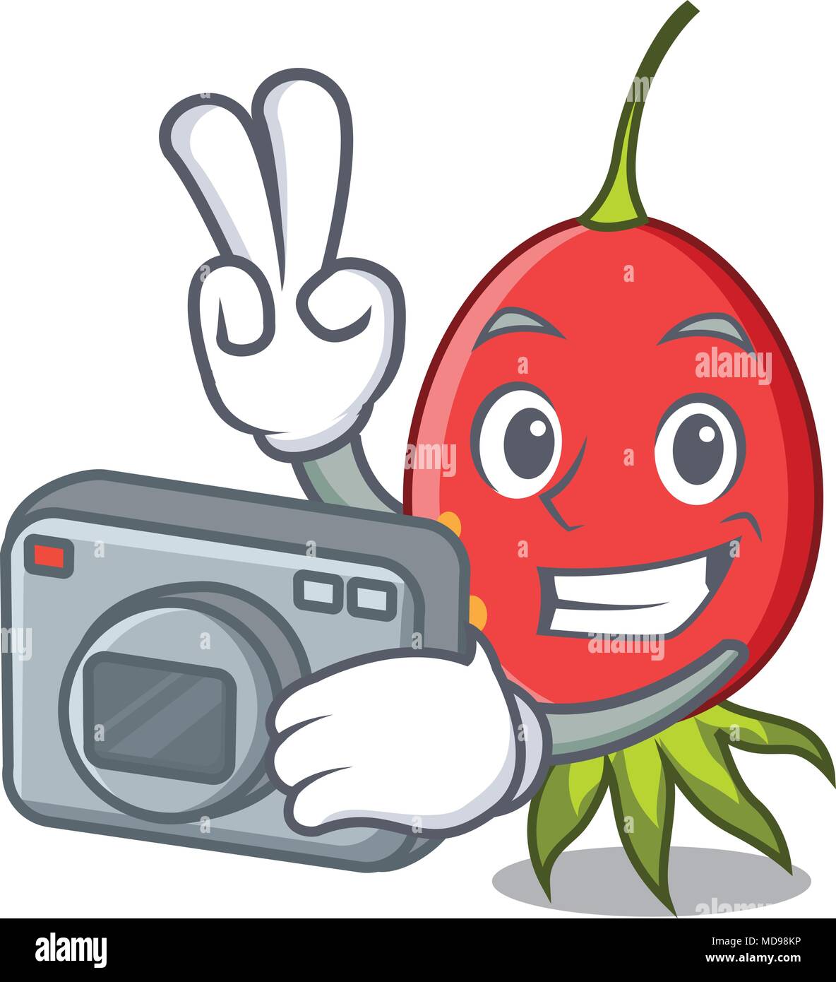Photographer rosehip mascot cartoon style vector illustration Stock ...
