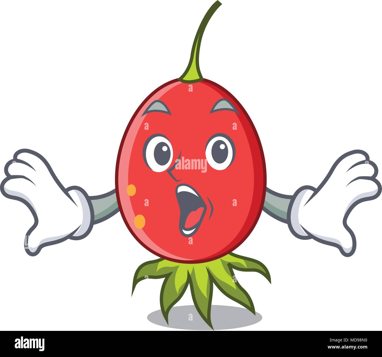 Surprised rosehip mascot cartoon style vector illustration Stock Vector ...