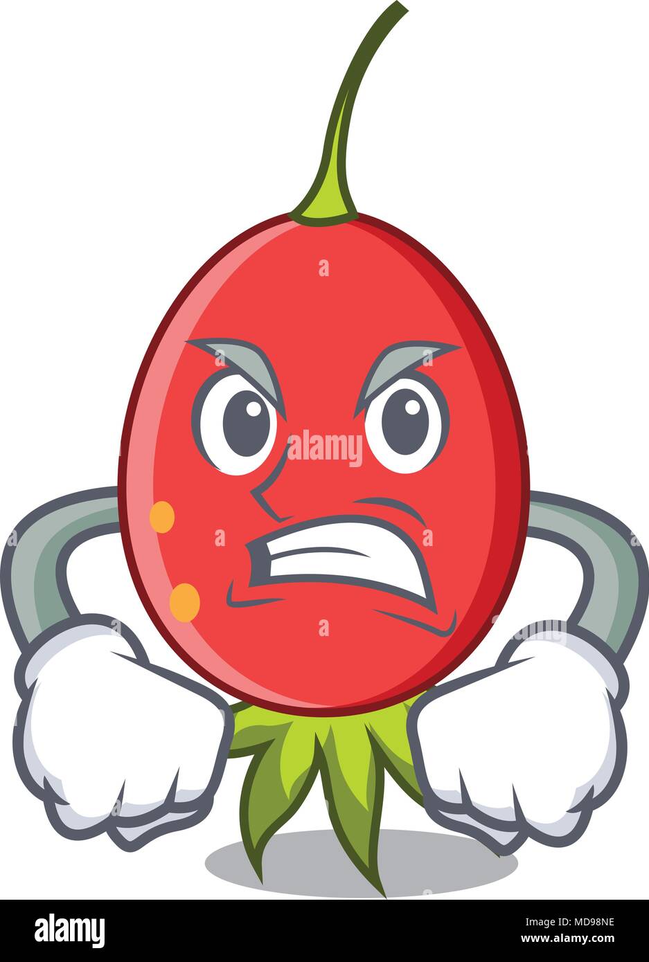 Angry rosehip mascot cartoon style vector illustration Stock Vector ...