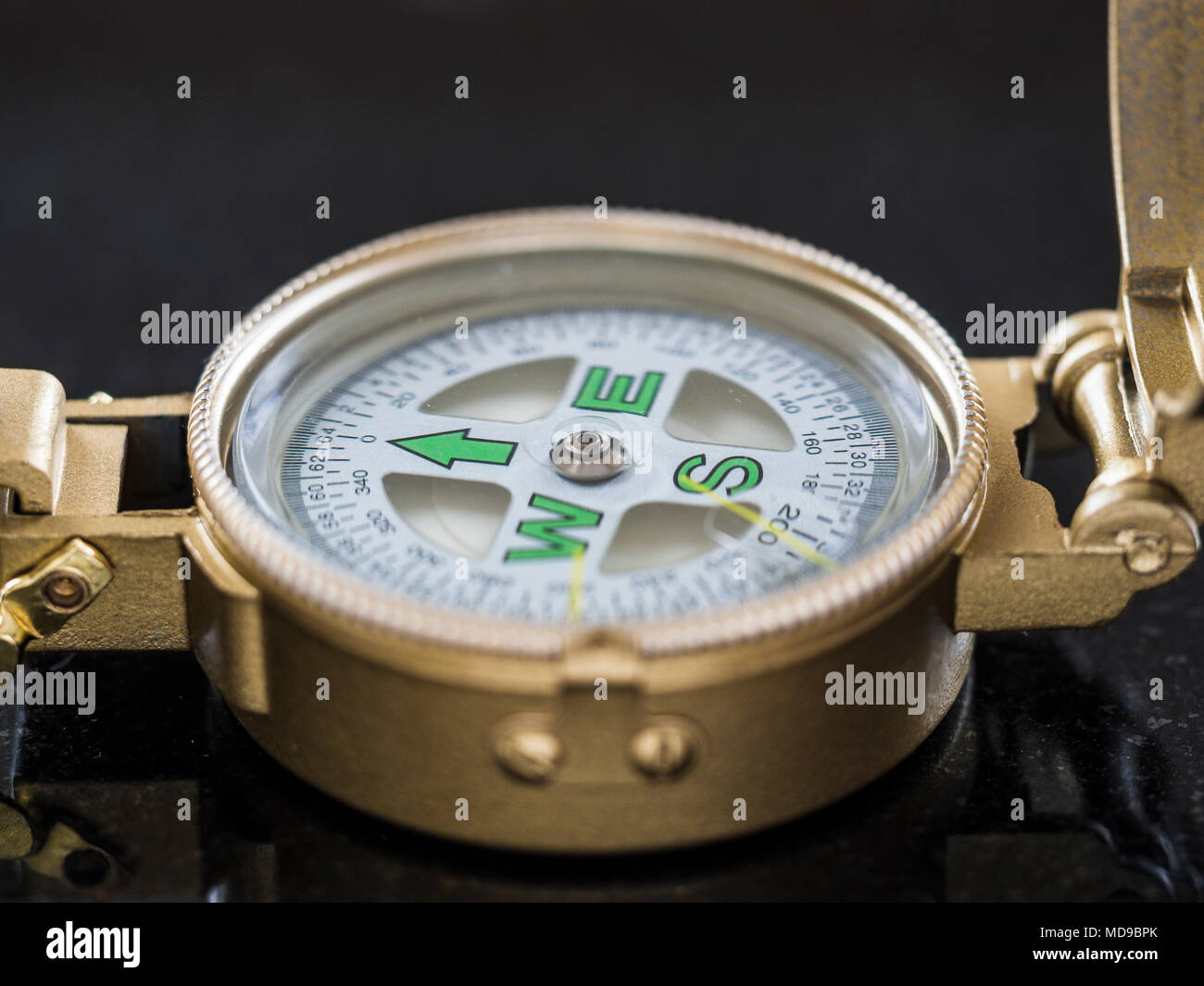 brass orienteering compass Stock Photo - Alamy