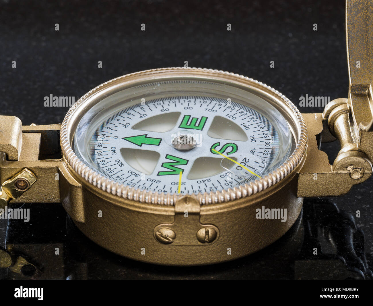 brass orienteering compass Stock Photo - Alamy