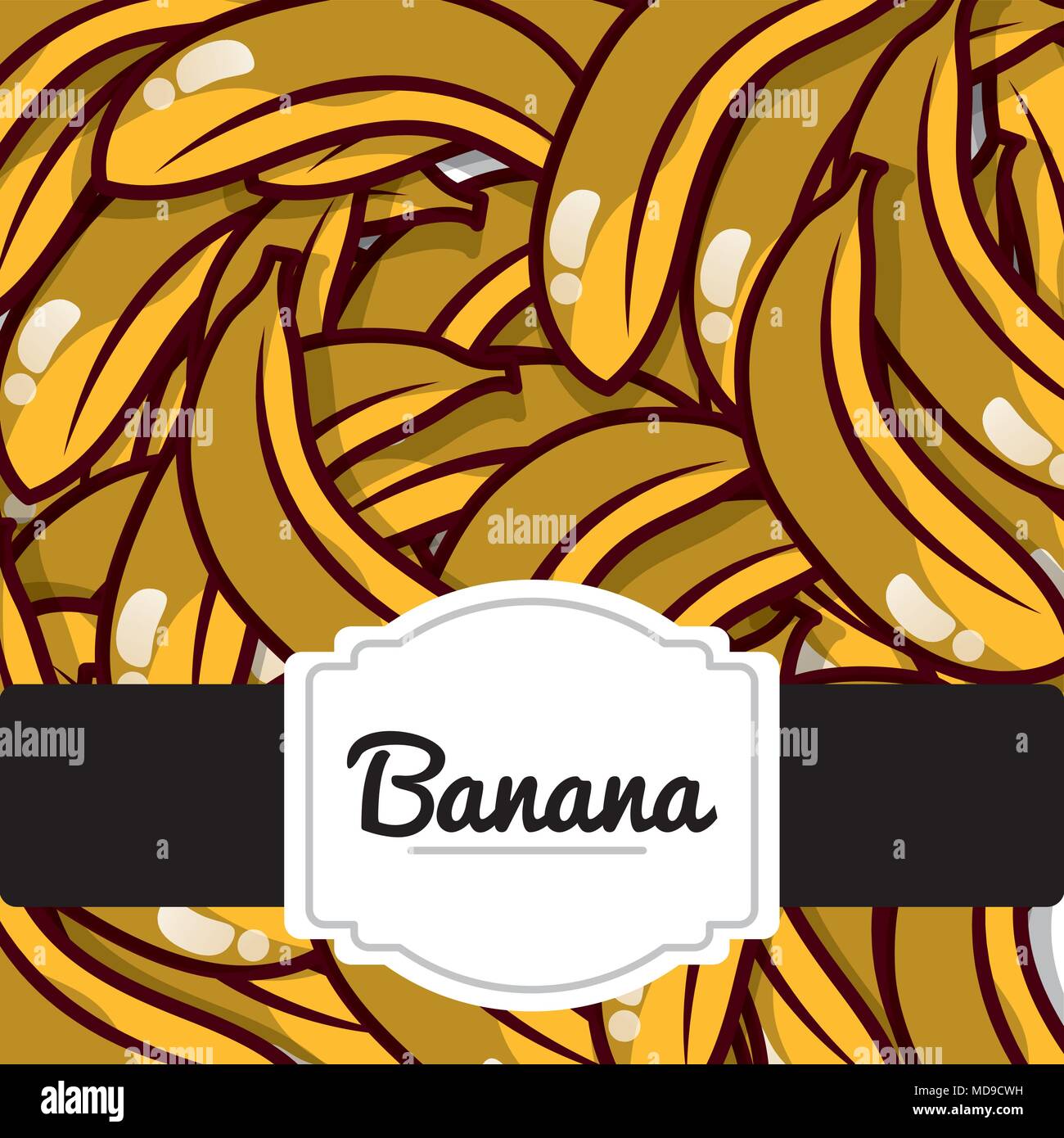delicious banana fresh fruit label pattern Stock Vector Image & Art - Alamy