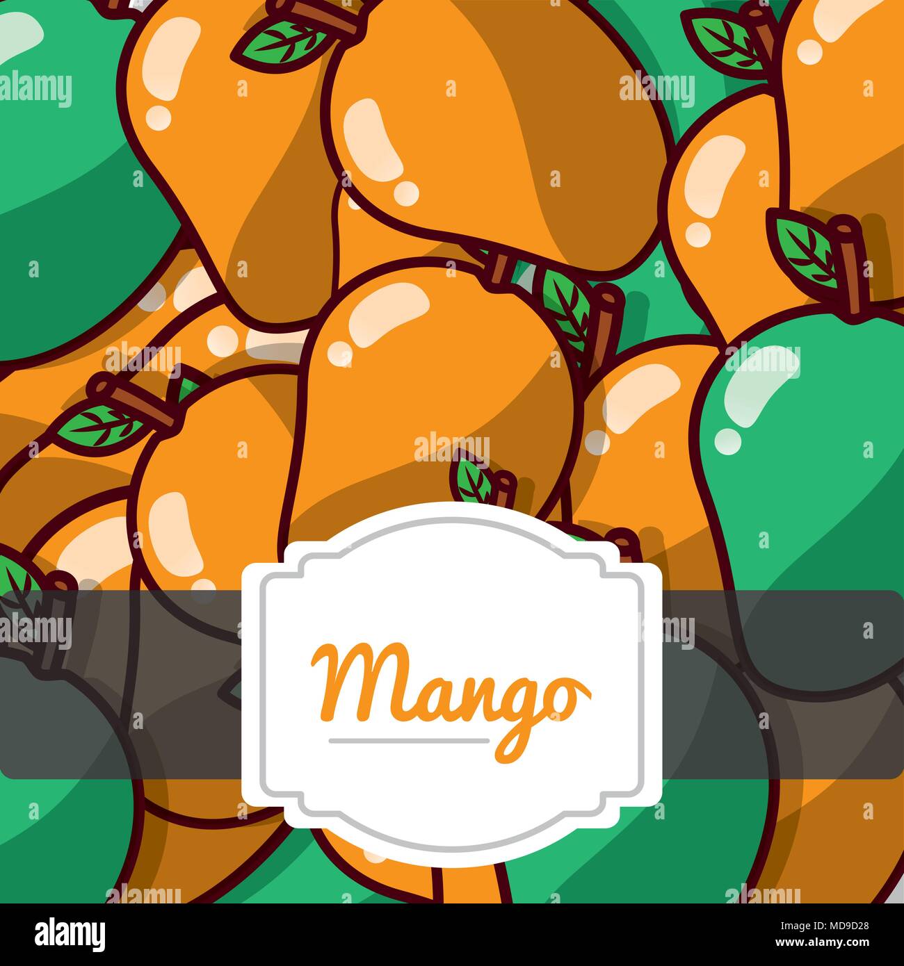 delicious mango fresh fruit label pattern Stock Vector Image & Art - Alamy