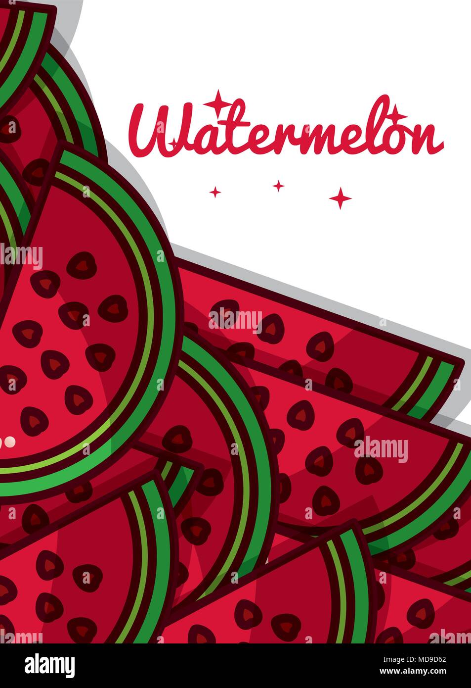 sliced watermelon fruit juicy sweet poster Stock Vector Image & Art - Alamy