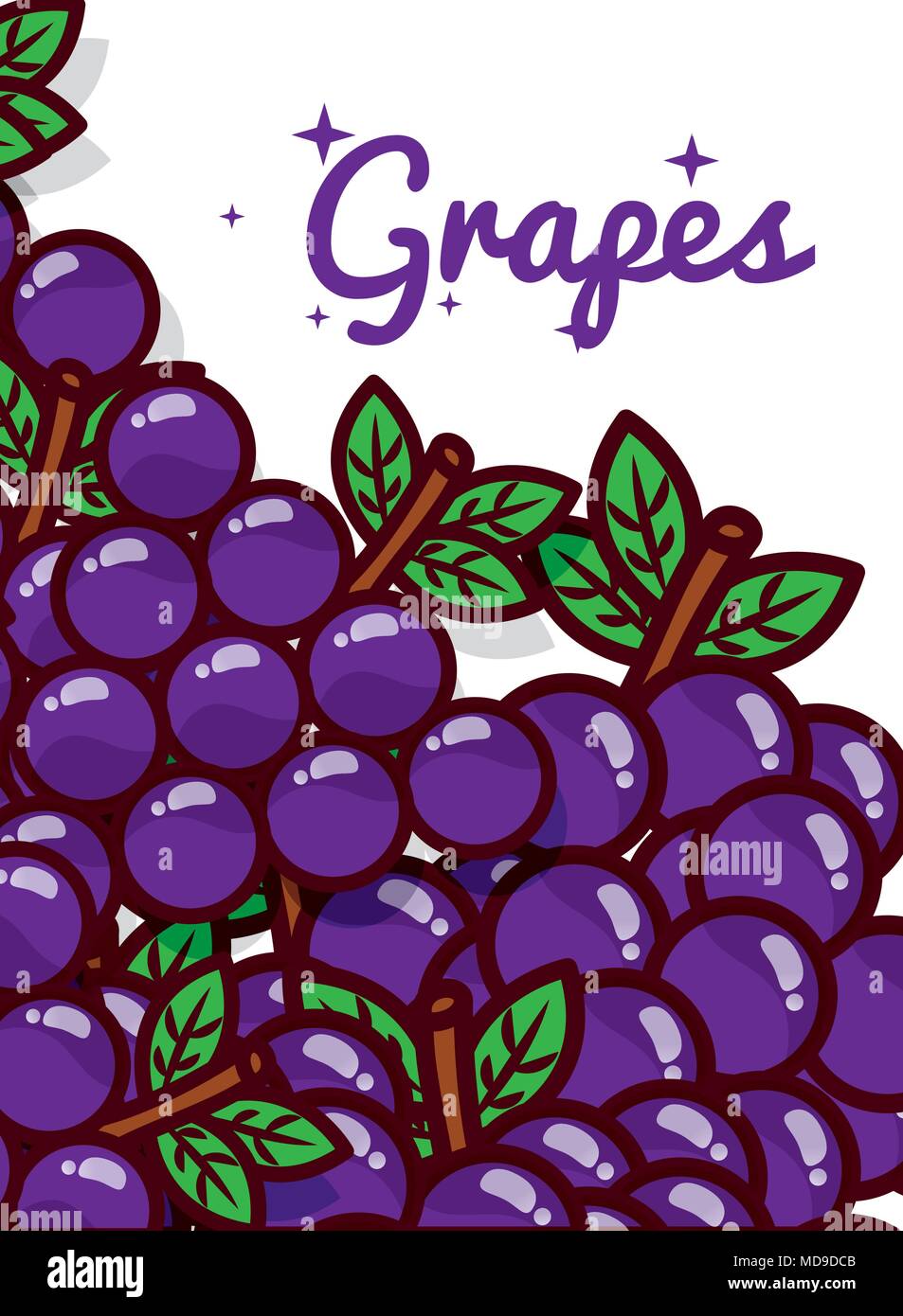 Black grape poster Stock Vector Images - Alamy