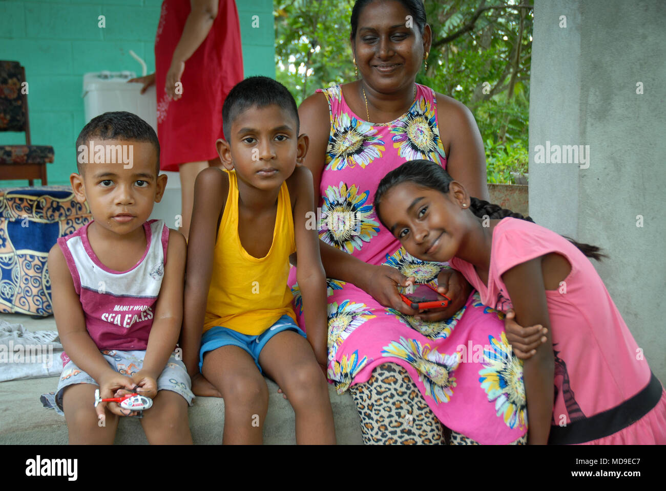 Family of children, Kulukulu, Sigatoka, Fiji Stock Photo - Alamy