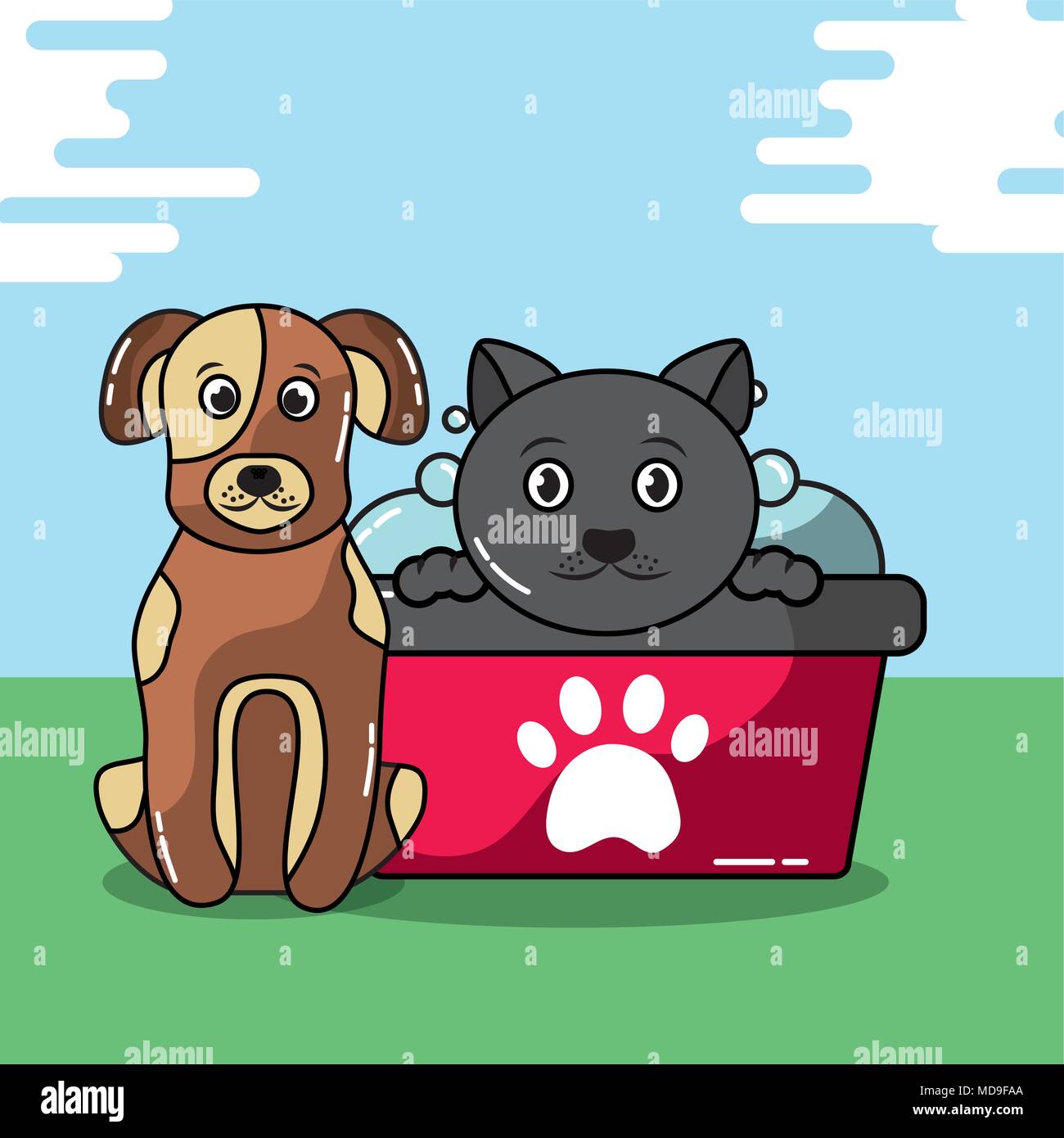 Cat shampoo Stock Vector Images - Alamy