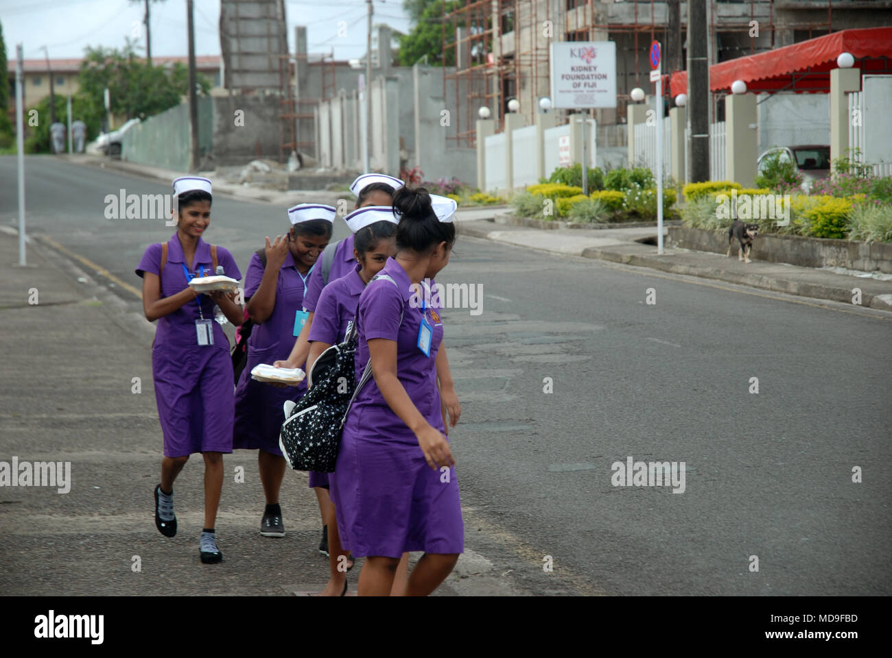 Nurses from Colonial War Memorial Hospital, Suva, Fiji Stock Photo - Alamy