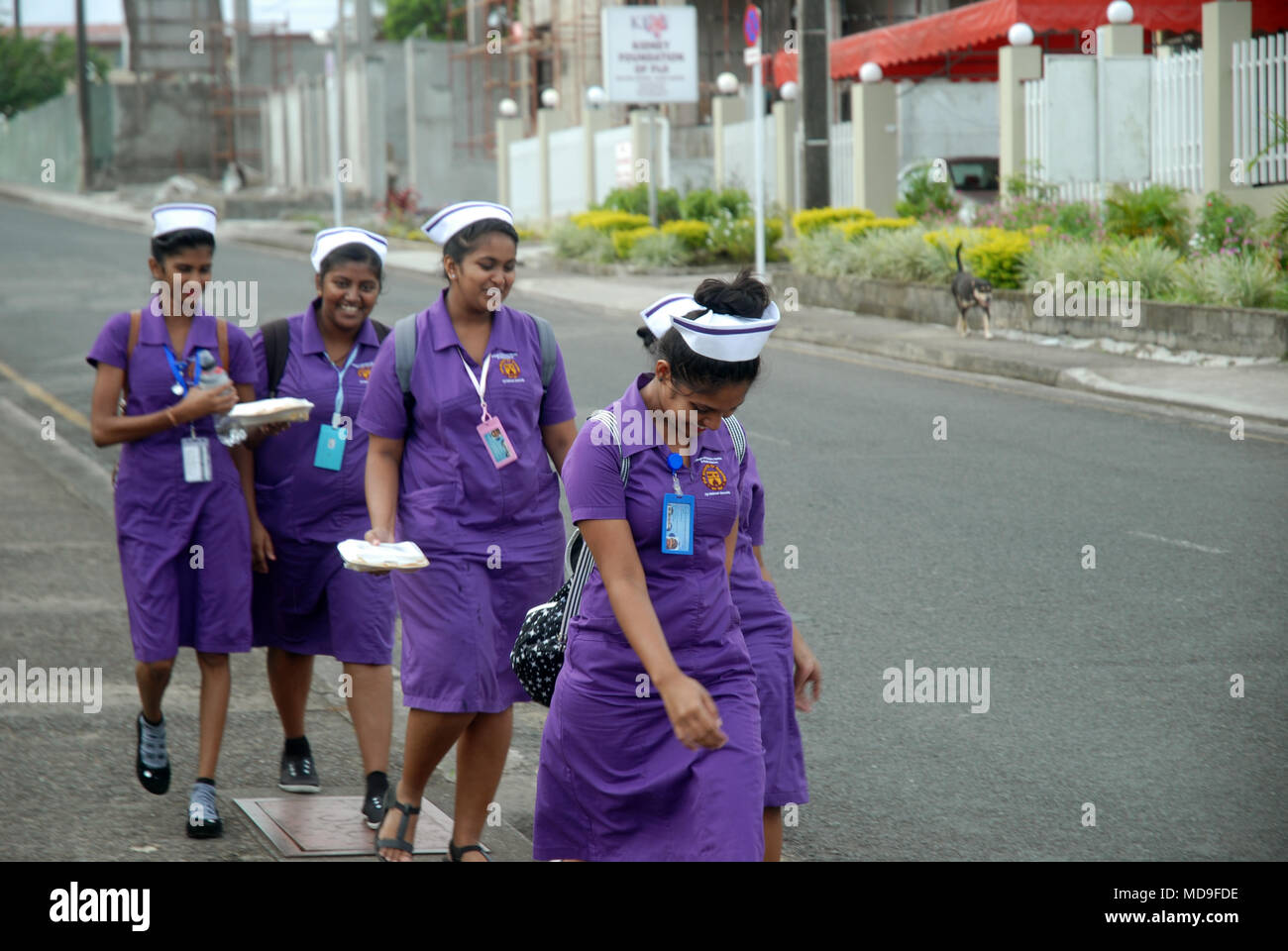 Nurses from Colonial War Memorial Hospital, Suva, Fiji Stock Photo - Alamy