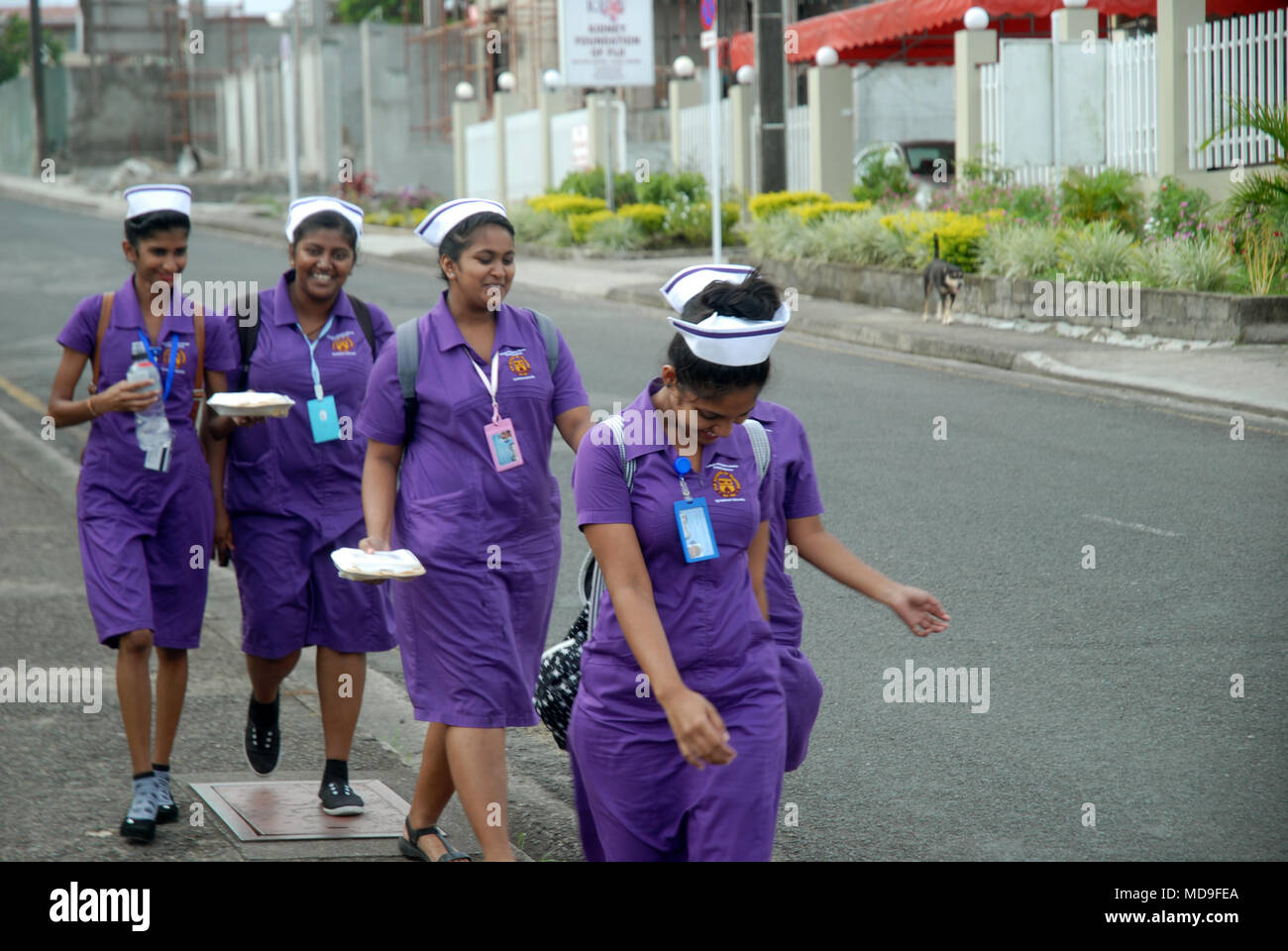 Nurses from Colonial War Memorial Hospital, Suva, Fiji Stock Photo - Alamy