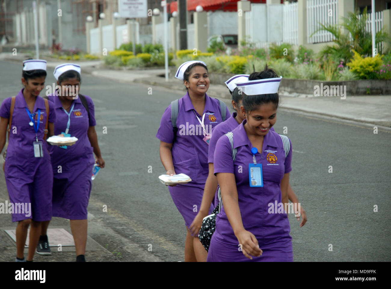 Nurses from Colonial War Memorial Hospital, Suva, Fiji Stock Photo - Alamy