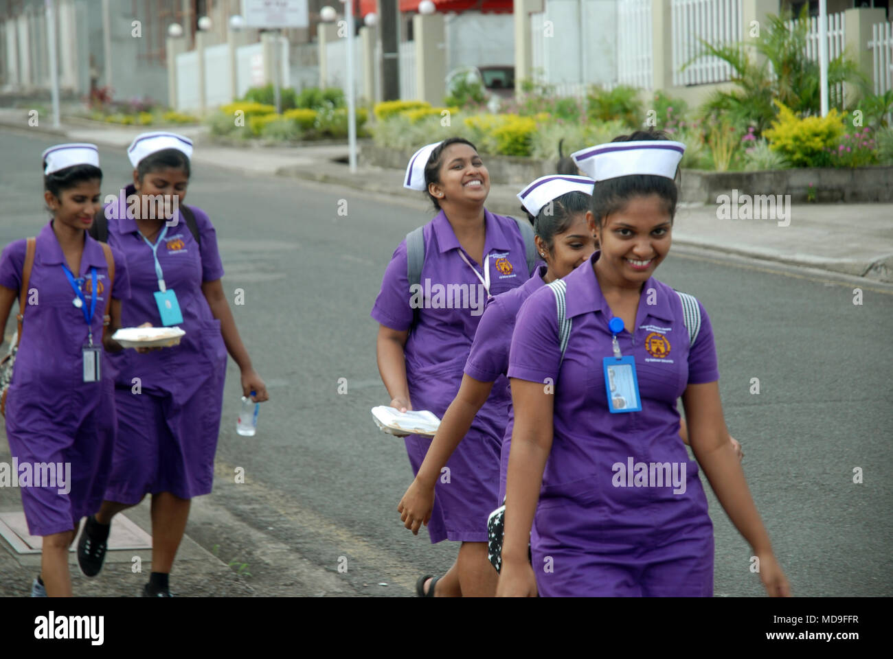 Nurses from Colonial War Memorial Hospital, Suva, Fiji Stock Photo - Alamy