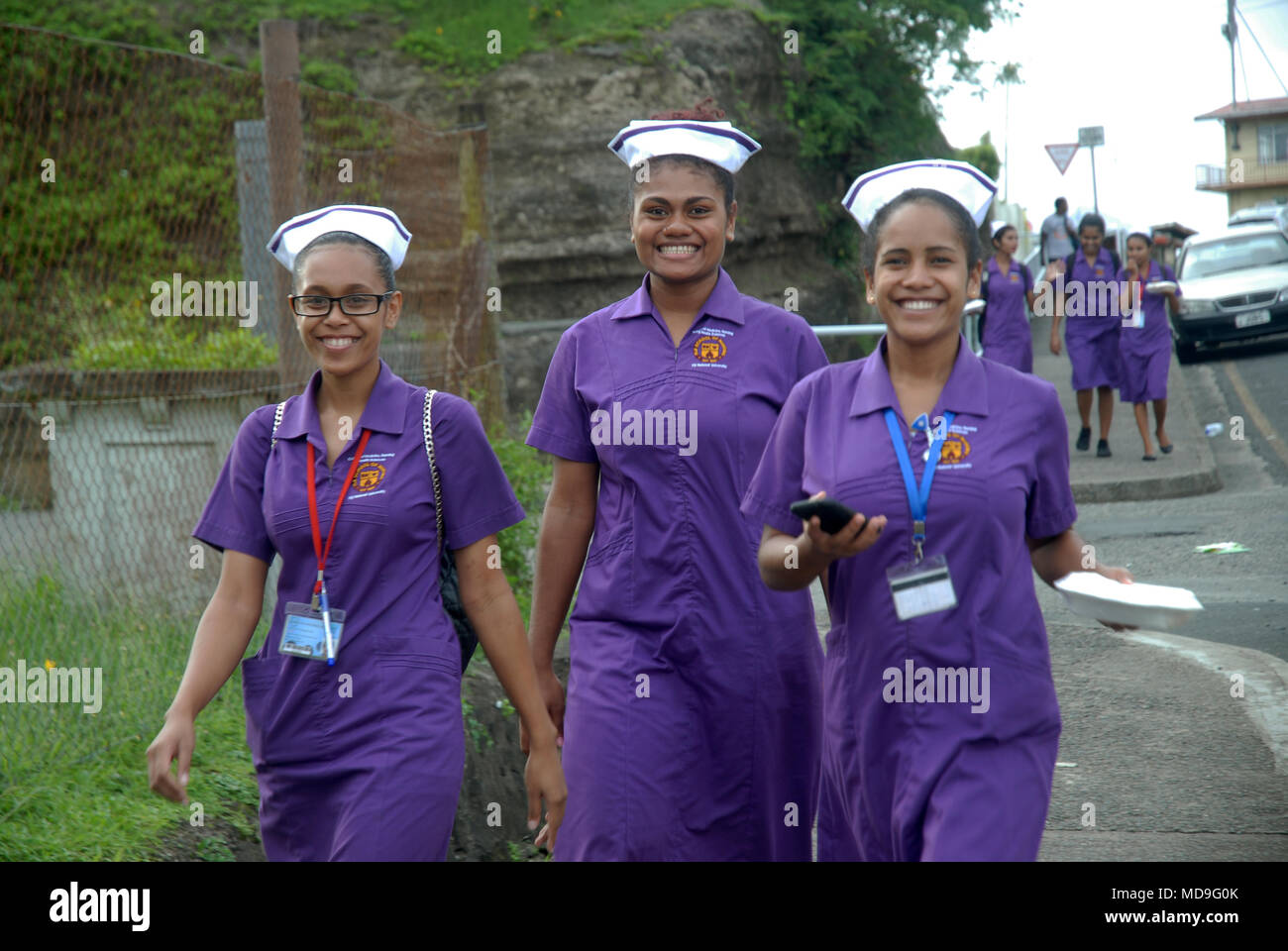 Nurses from Colonial War Memorial Hospital, Suva, Fiji Stock Photo - Alamy