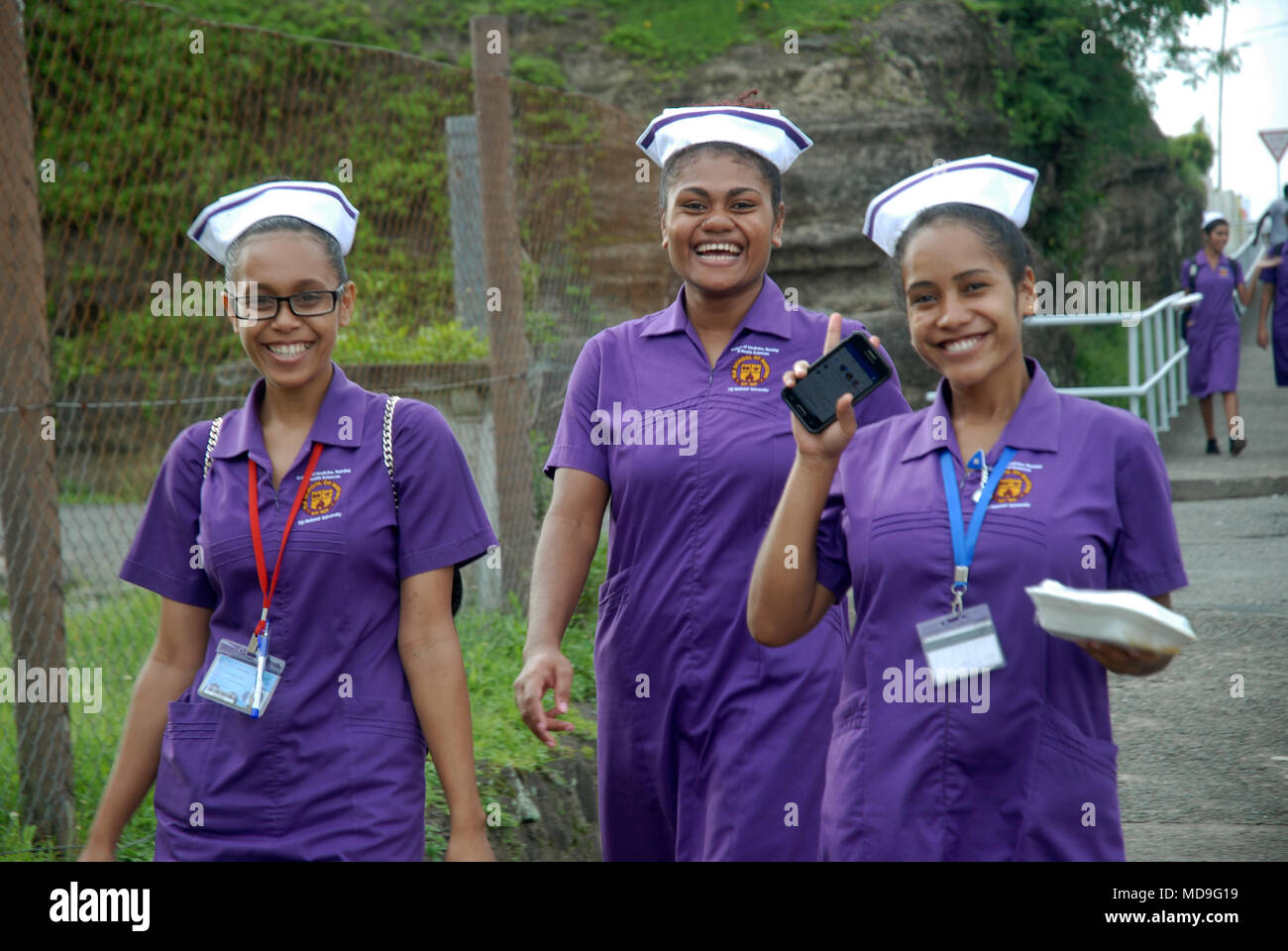 Nurses from Colonial War Memorial Hospital, Suva, Fiji Stock Photo - Alamy