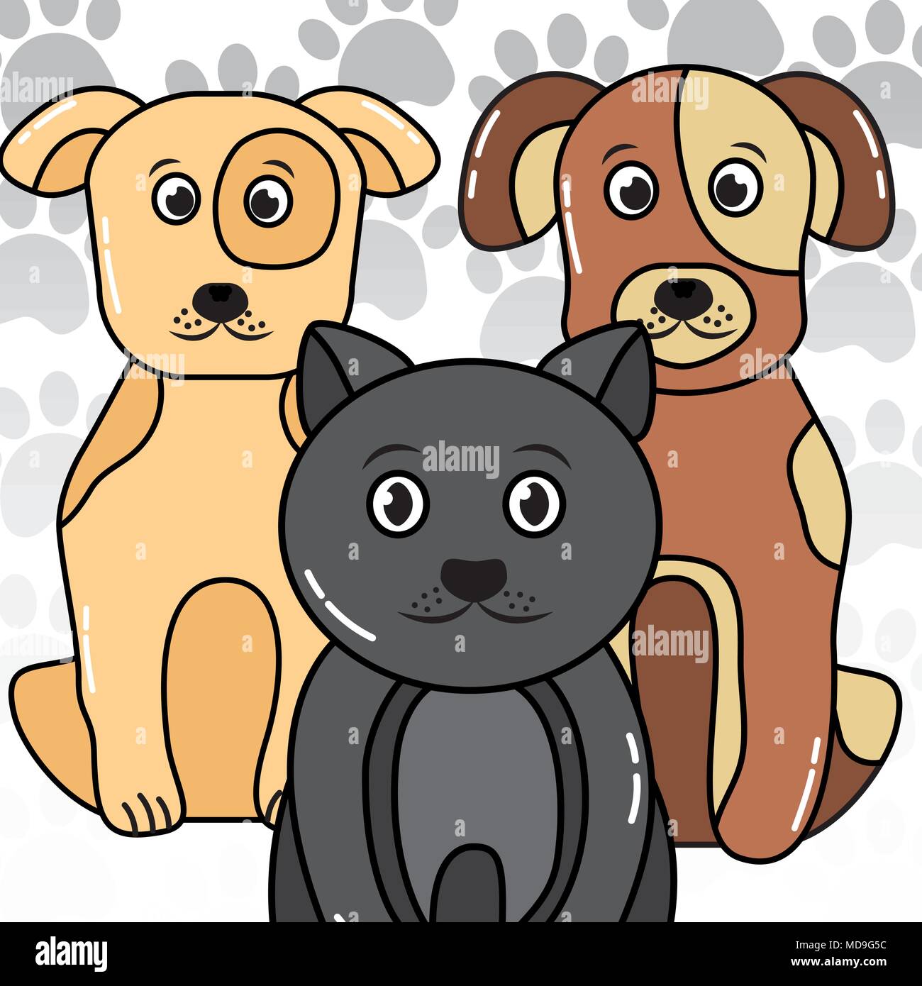 pet cat and dog Stock Vector Image & Art - Alamy