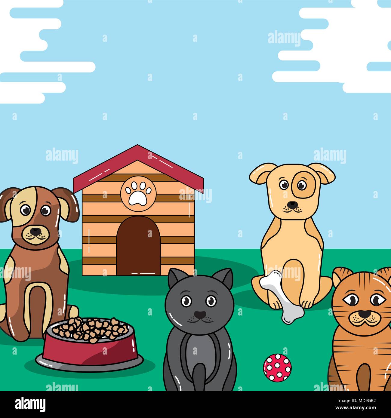 Dog cat food kibble Stock Vector Images - Alamy