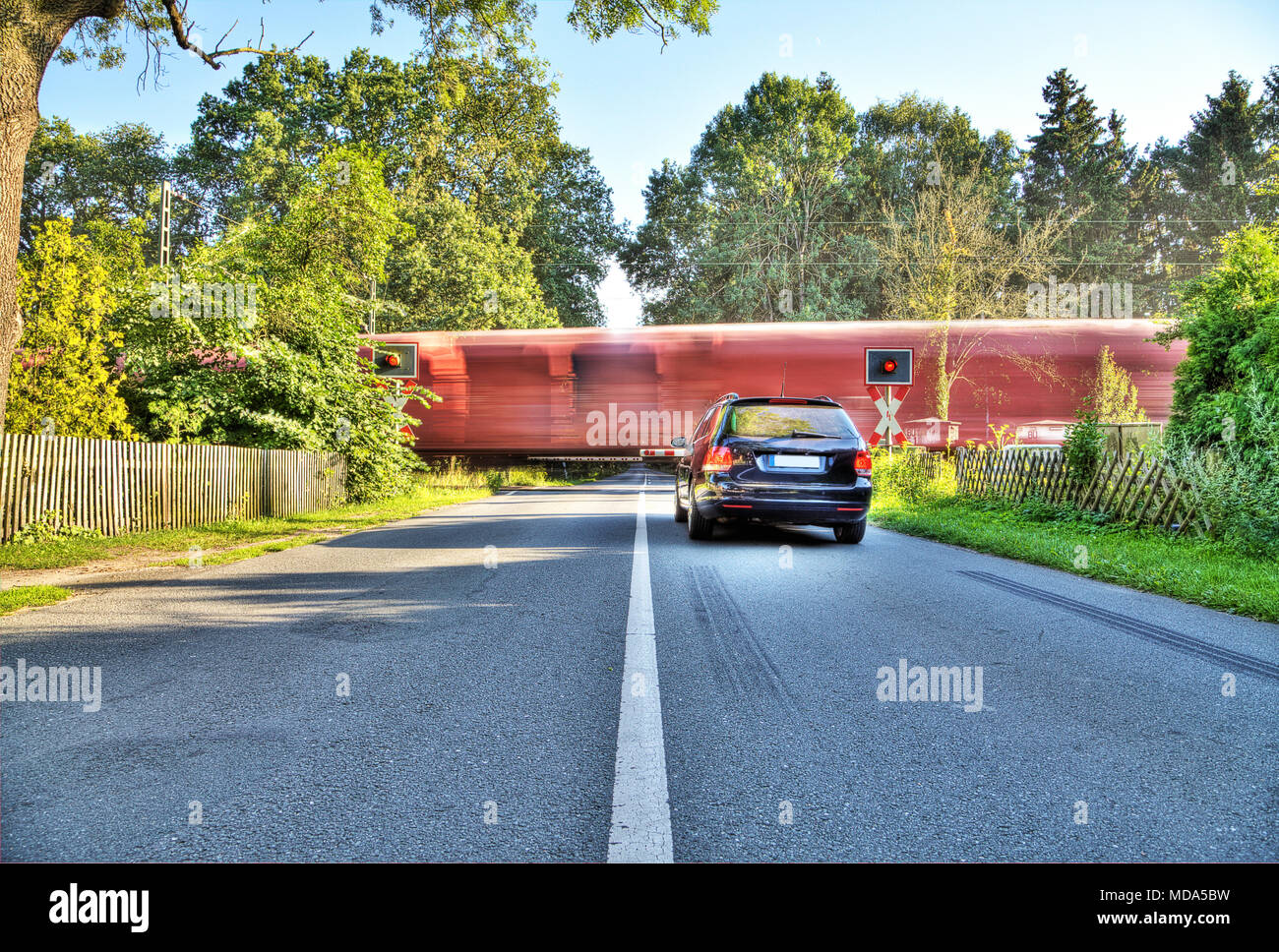 German railroad crossing sign hi-res stock photography and images - Alamy