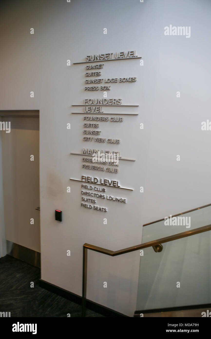 Los Angeles, CA, USA. 18th Apr, 2018. BANC of CALIFORNIA Stadium ribbon ...