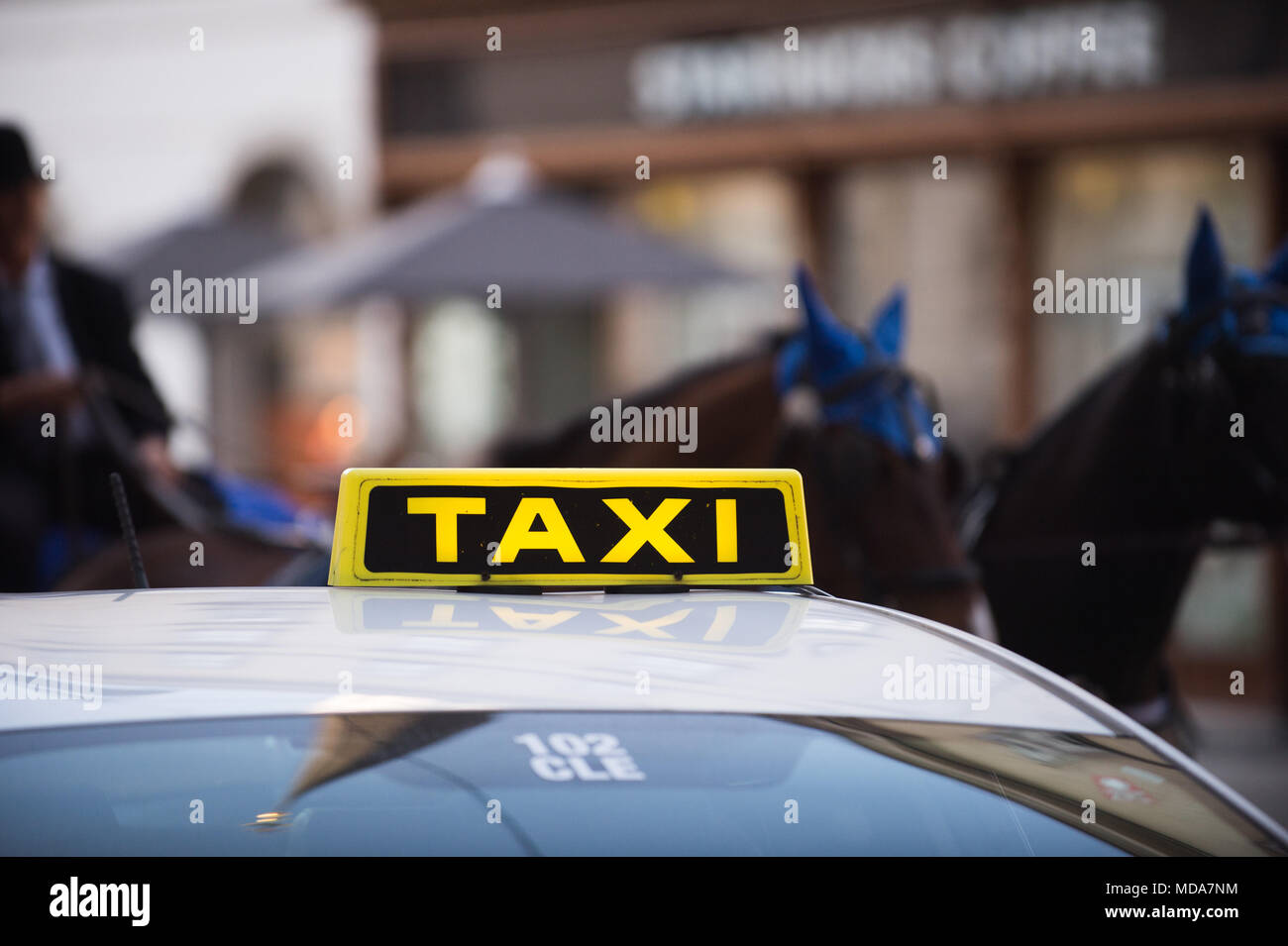 A taxi plate is seen in Vienna Stock Photo - Alamy