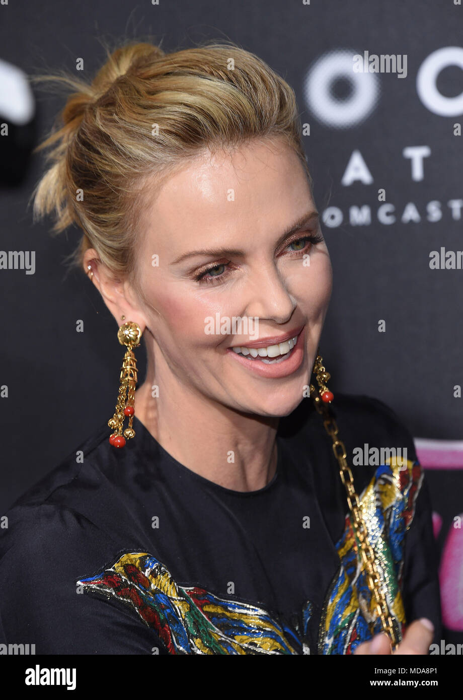 Los Angeles, California, USA. 18th Apr, 2018. Charlize Theron arrives ...