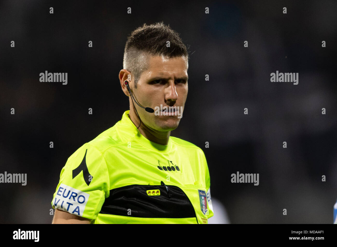 Nicolo Baroni Referee during the Italian "Serie B" match between Spezia ...