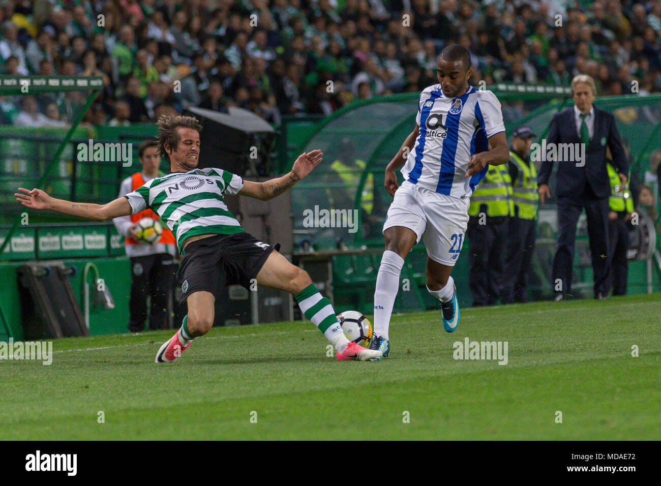 April 18, 2018. Lisbon, Portugal. Porto's defender from Portugal ...