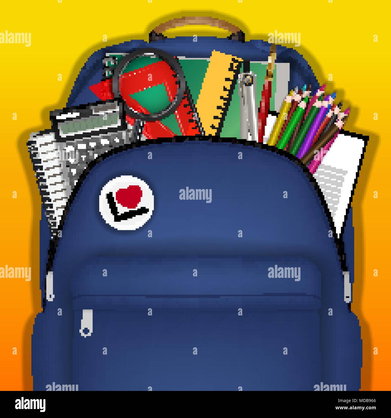 A student bag with study object inside vector Stock Vector Image & Art ...