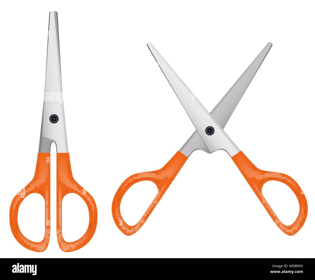 An orange scissor on a white background vector Stock Vector Image & Art ...