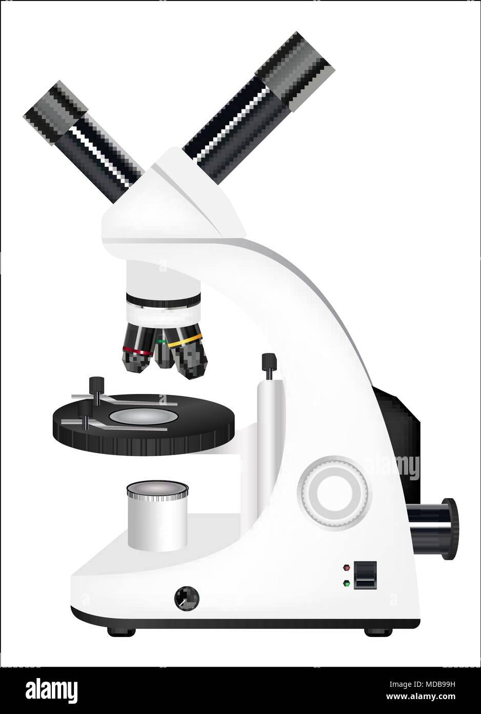 Old microscope on white background Stock Vector Images - Alamy