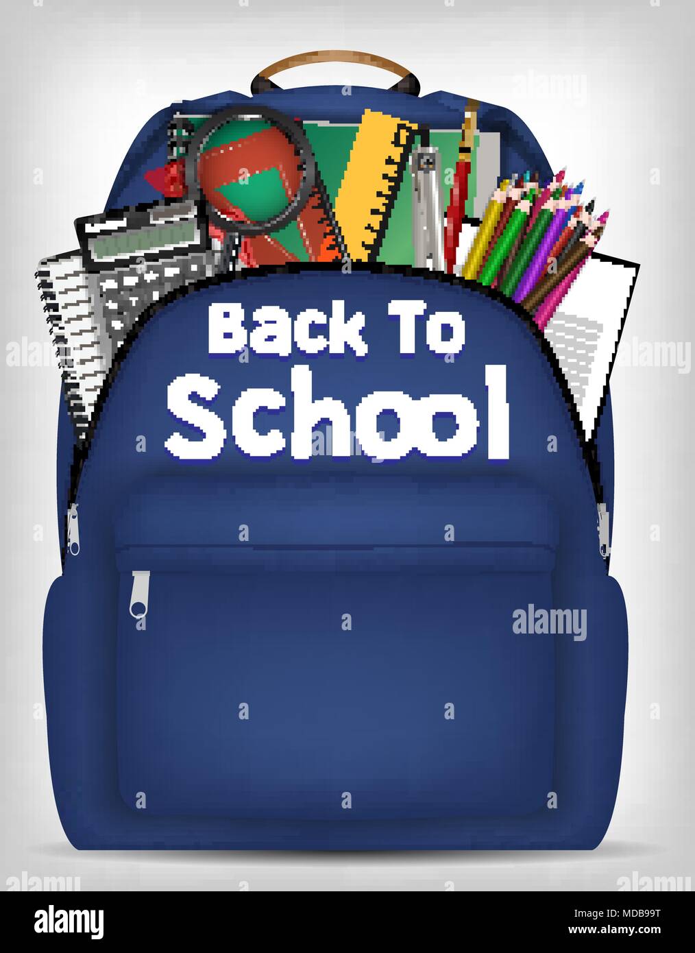 student bag with study object inside vector Stock Vector Image & Art ...