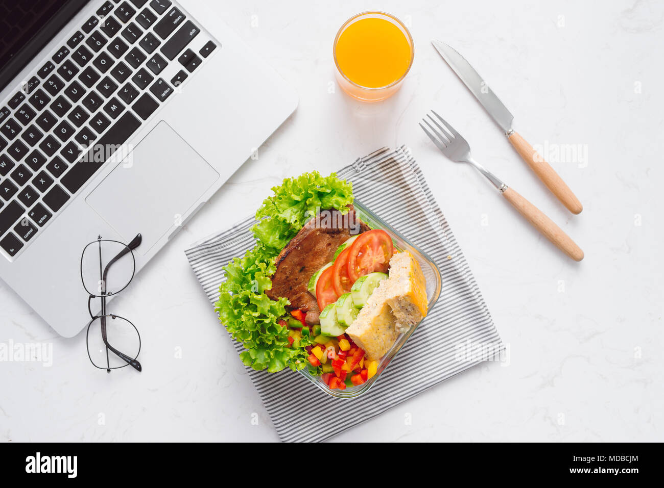 Food in the office. Healthy lunch for work Stock Photo - Alamy