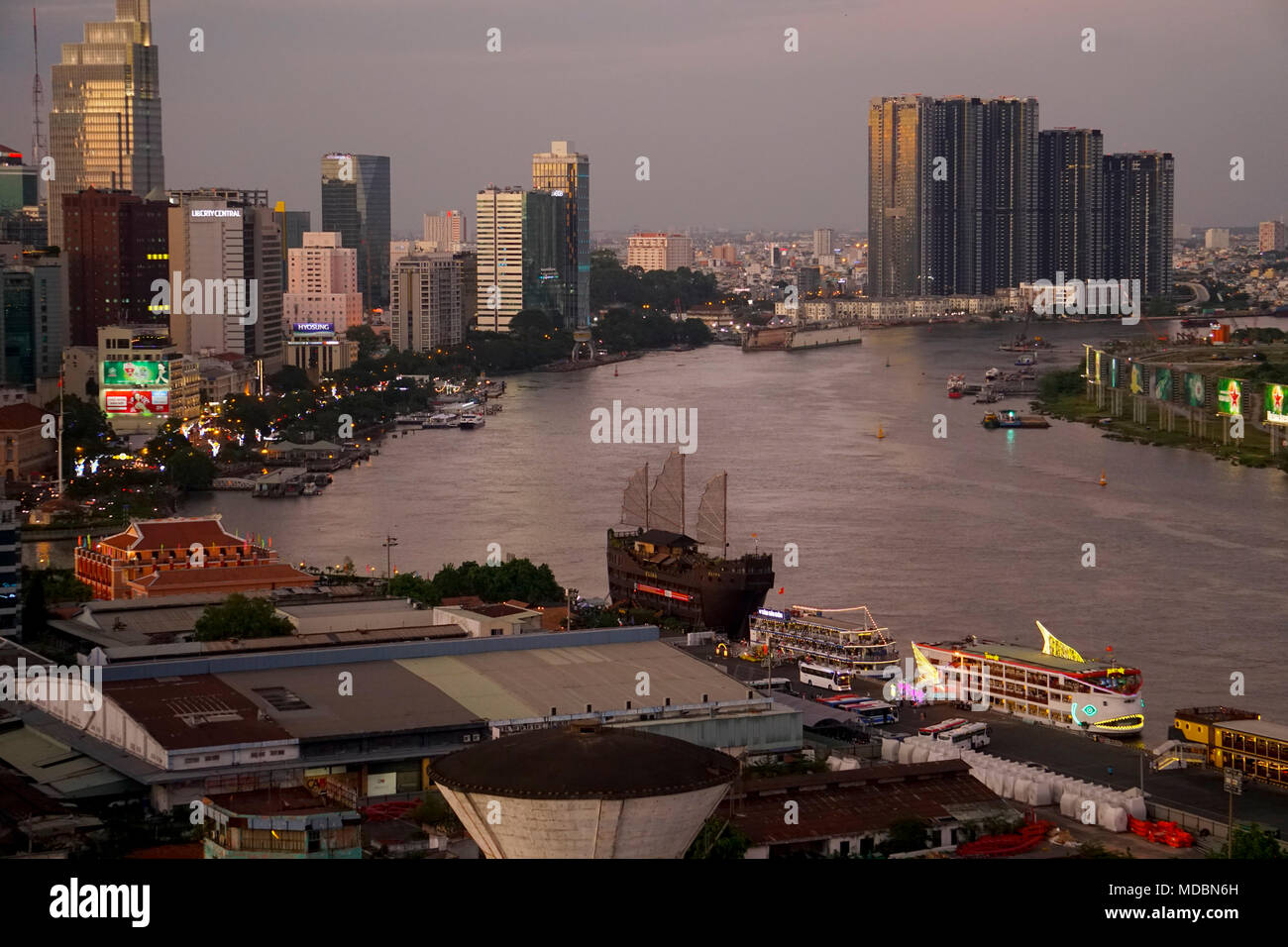 The Elisa floating Restaurant on the Saigon River boats, Ho Chi Minh ...