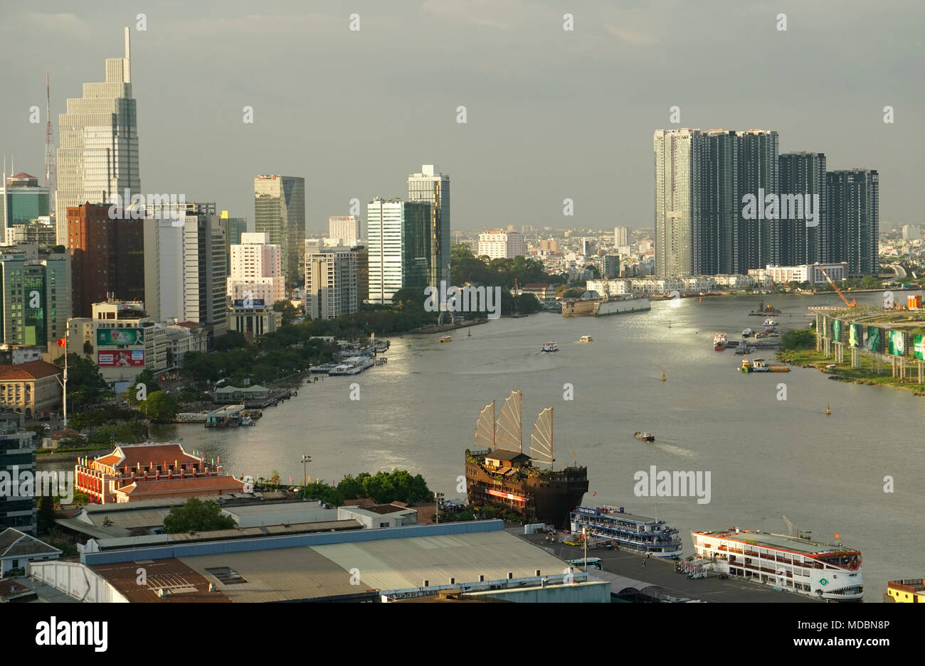 The Elisa floating Restaurant on the Saigon River boats, Ho Chi Minh ...