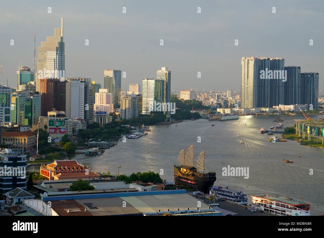 The Elisa floating Restaurant on the Saigon River boats, Ho Chi Minh ...