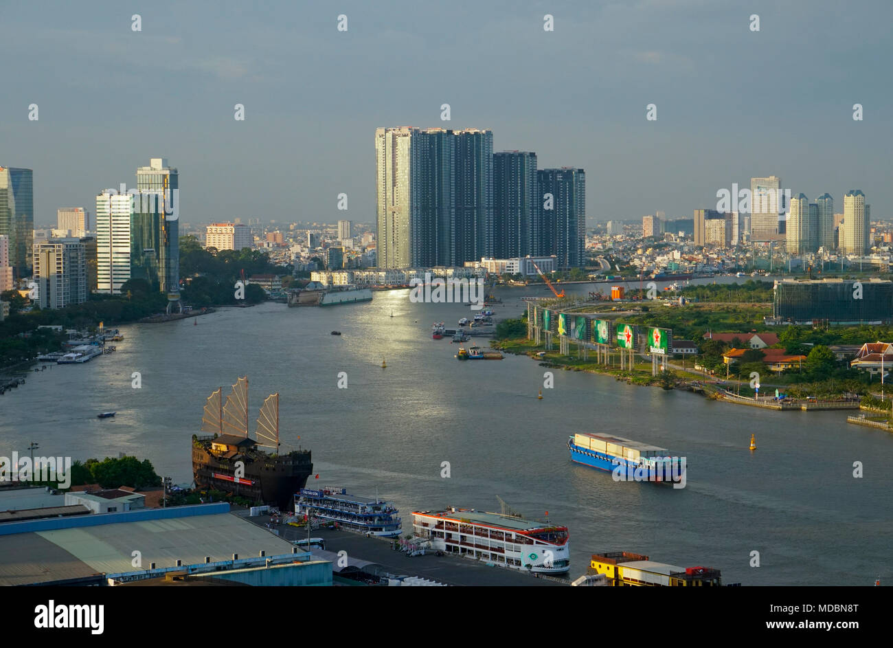 The Elisa floating Restaurant on the Saigon River boats, Ho Chi Minh ...