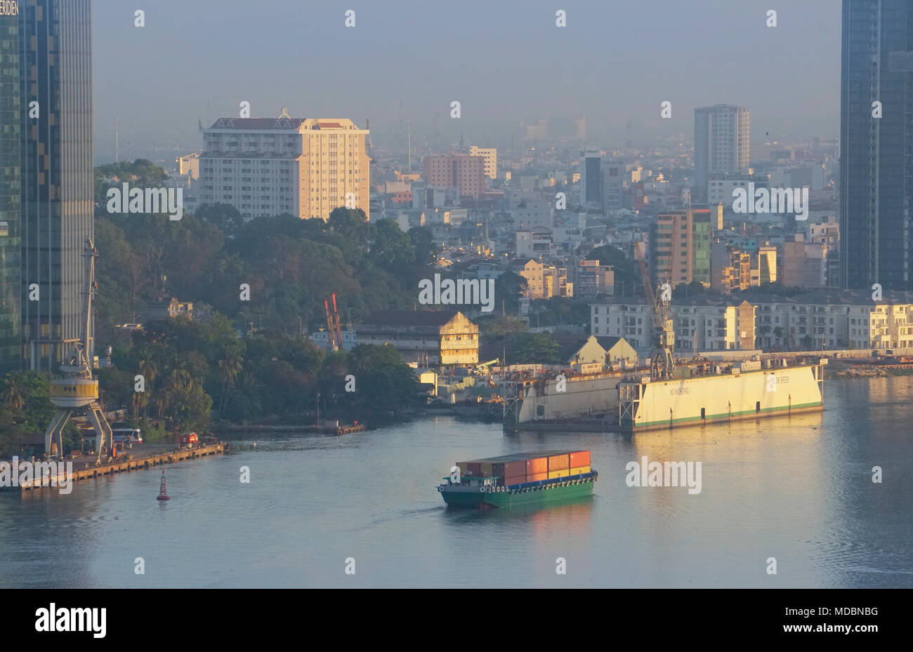 Saigon River boats, Ho Chi Minh City (Saigon) Vietnam Stock Photo - Alamy