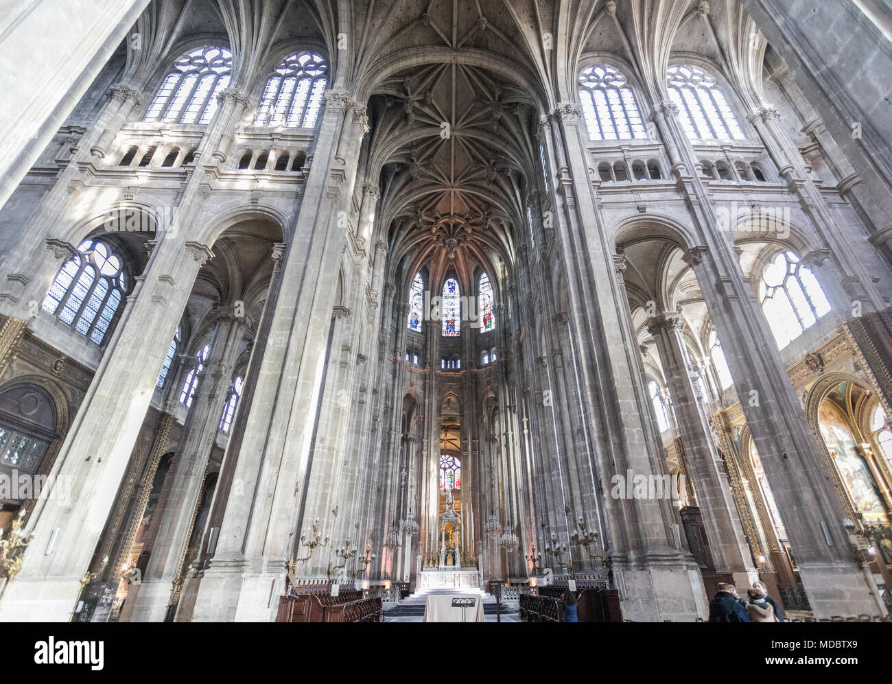 Interior Of Eglise Saint Eustache Church High Resolution Stock ...