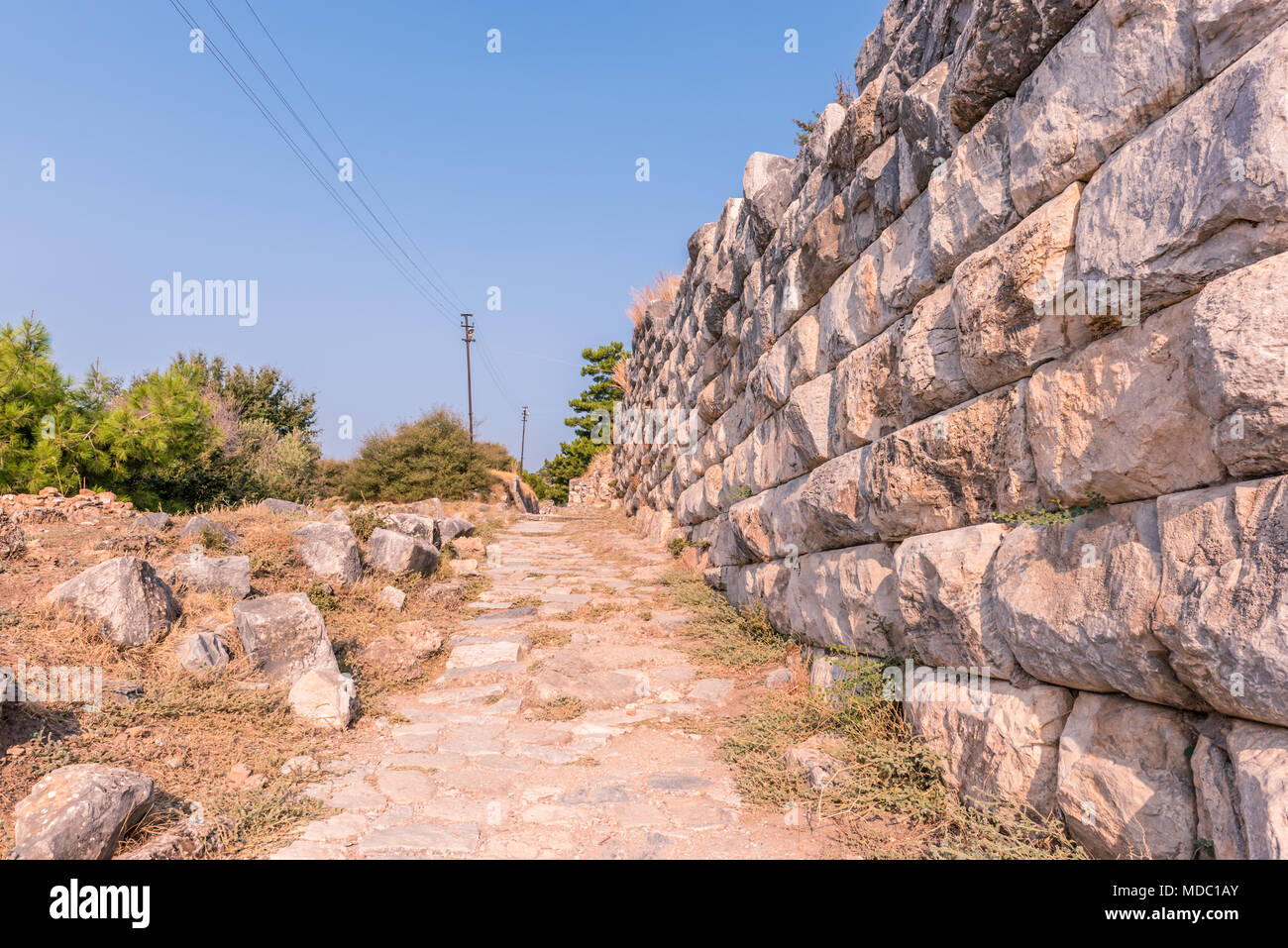 Ruins of Ancient Greek City of Priene in Soke,Aydin,Turkey Stock Photo ...