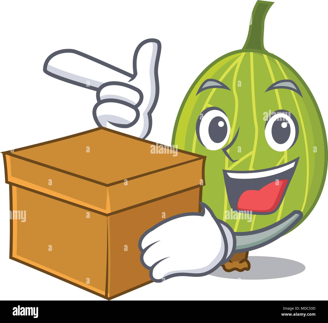 With box gooseberry character cartoon style vector illustration Stock ...