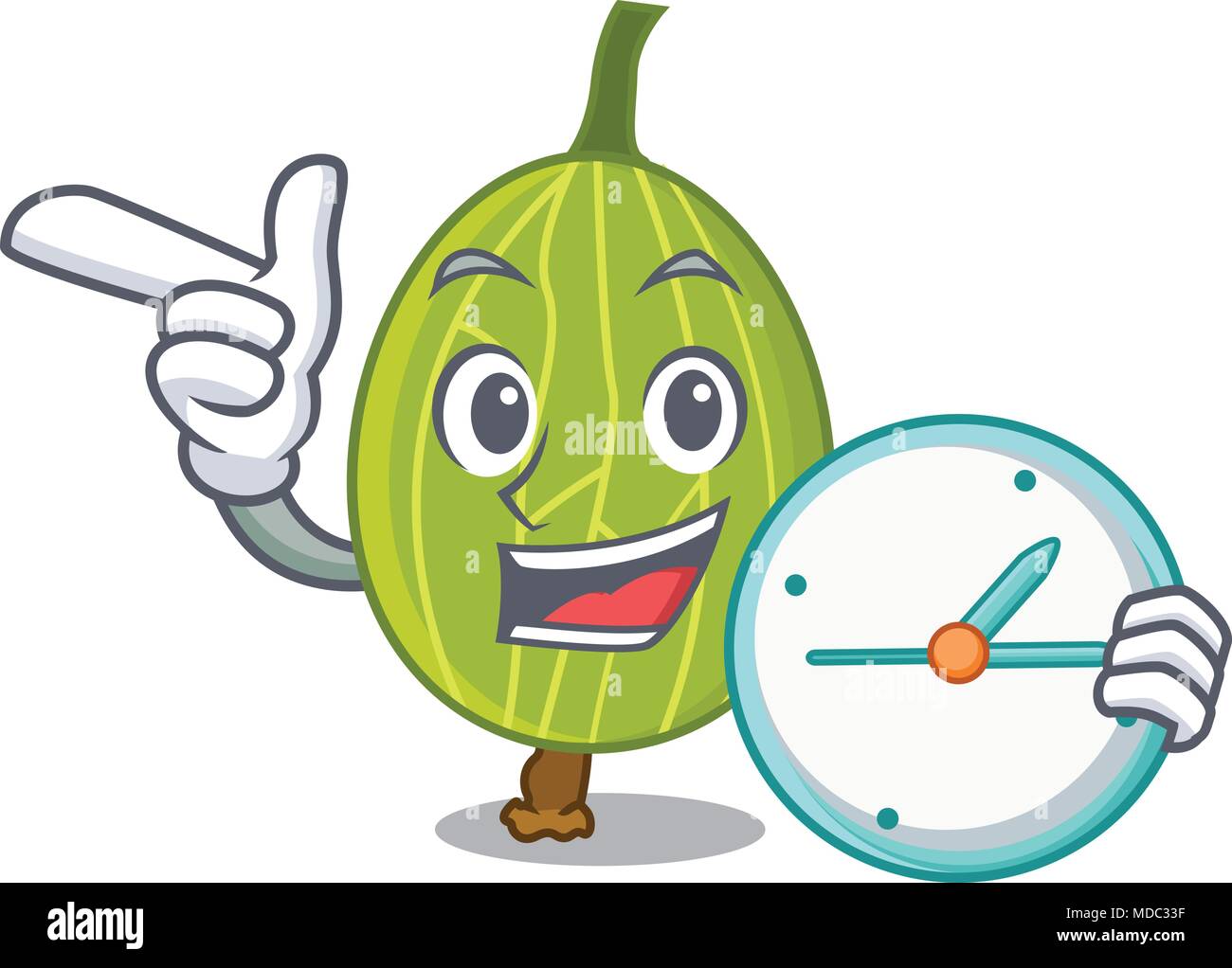 With clock gooseberry character cartoon style vector illustration Stock ...