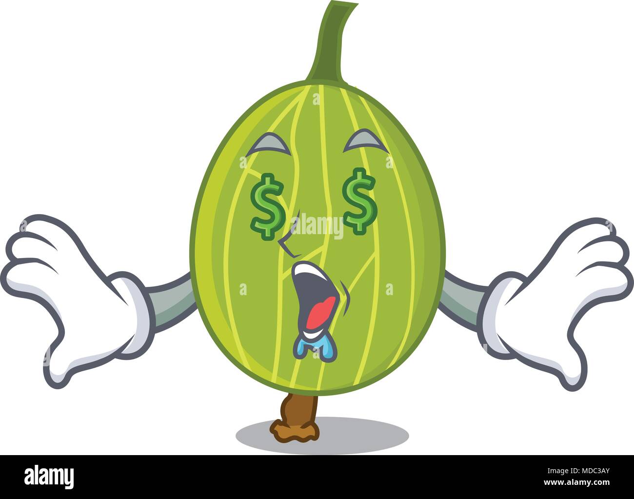 Money eye gooseberry mascot cartoon style vector illustration Stock ...