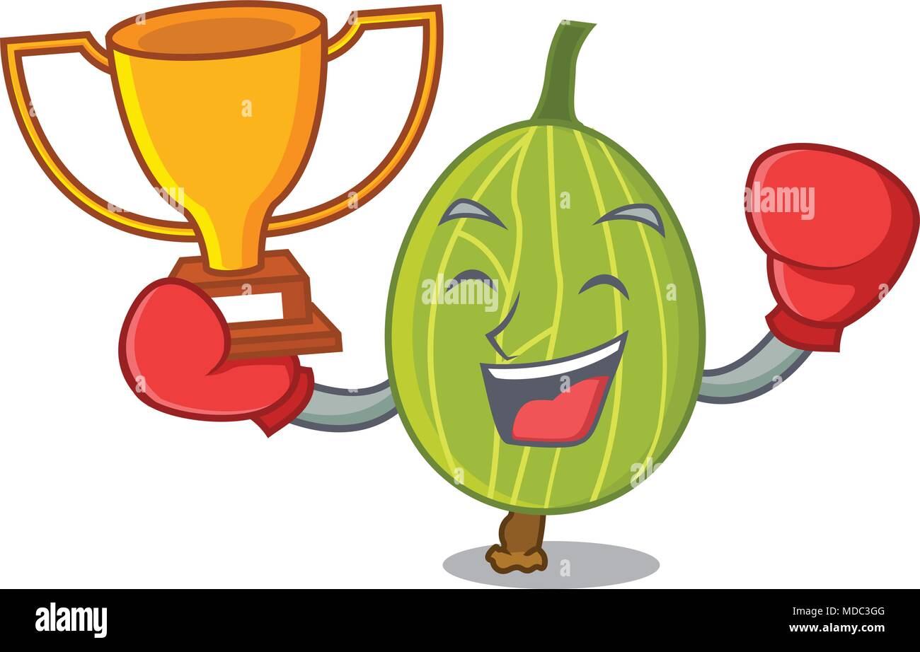 Boxing winner gooseberry mascot cartoon style vector illustration Stock ...