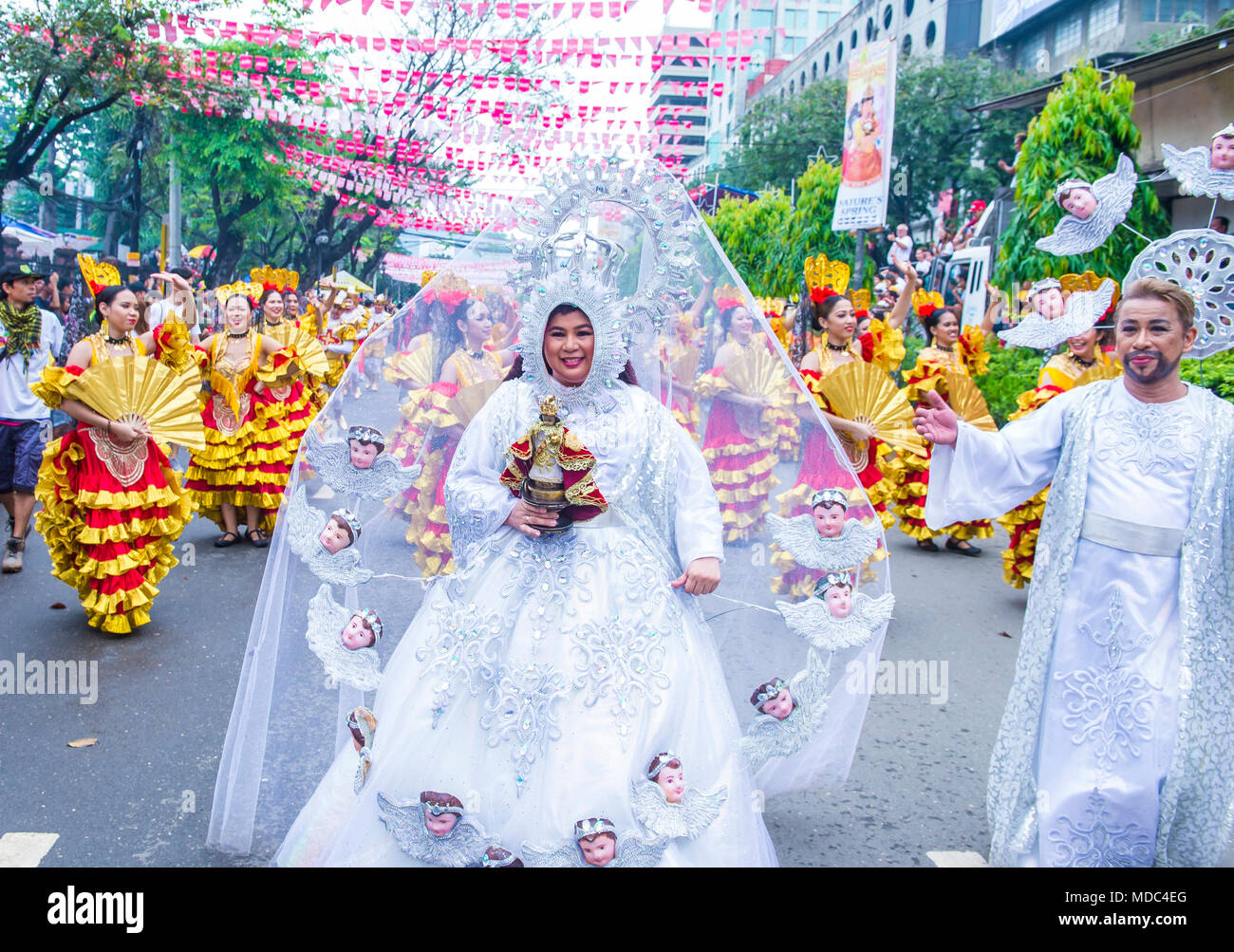 Participants in the Sinulog festival in Cebu city Philippines Stock ...