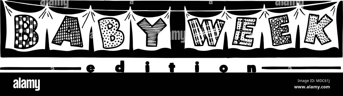 Baby Week Edition - Retro Clipart Banner Stock Vector Image & Art - Alamy