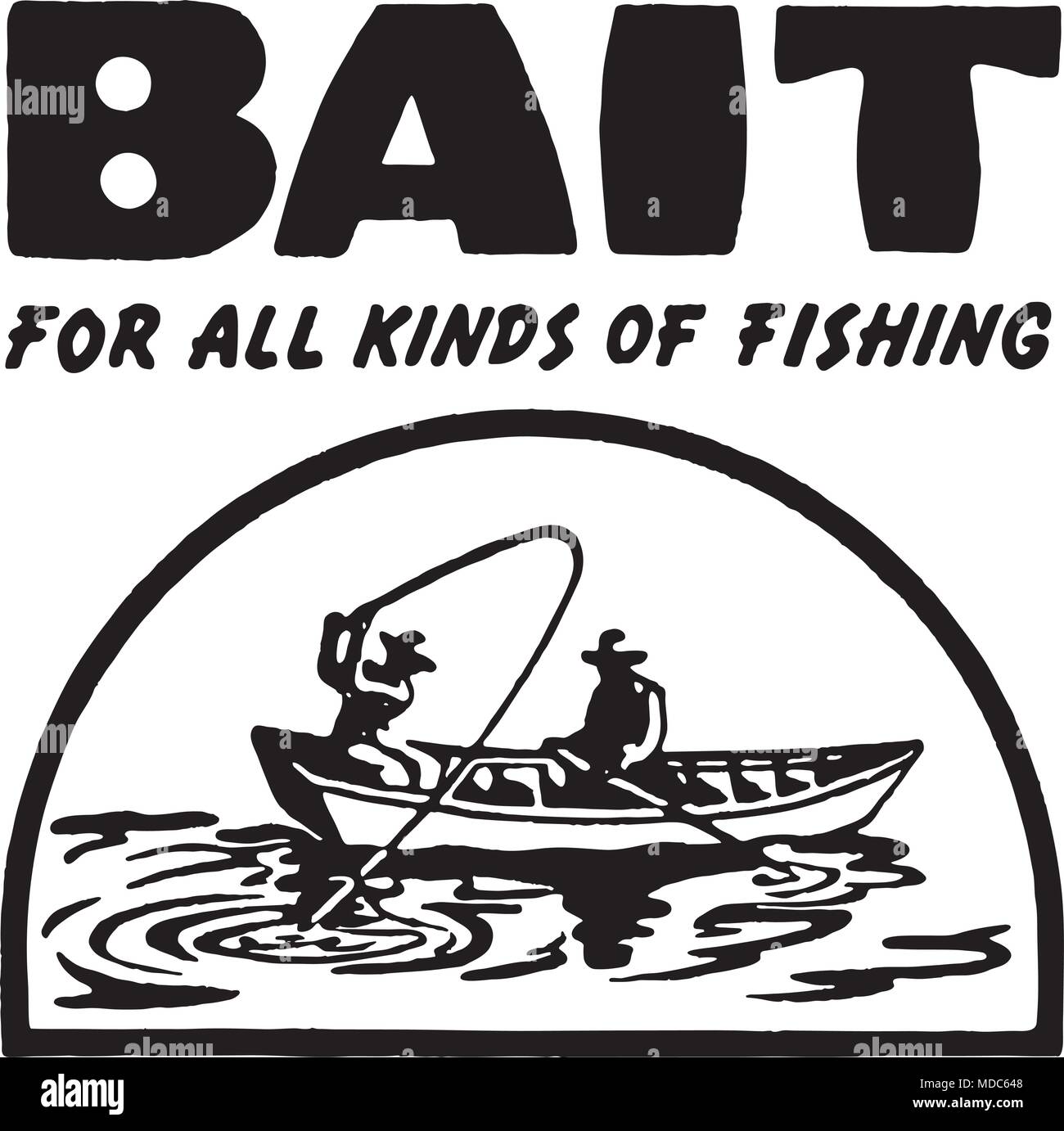 Bait 2 - Retro Ad Art Banner Stock Vector Image & Art - Alamy